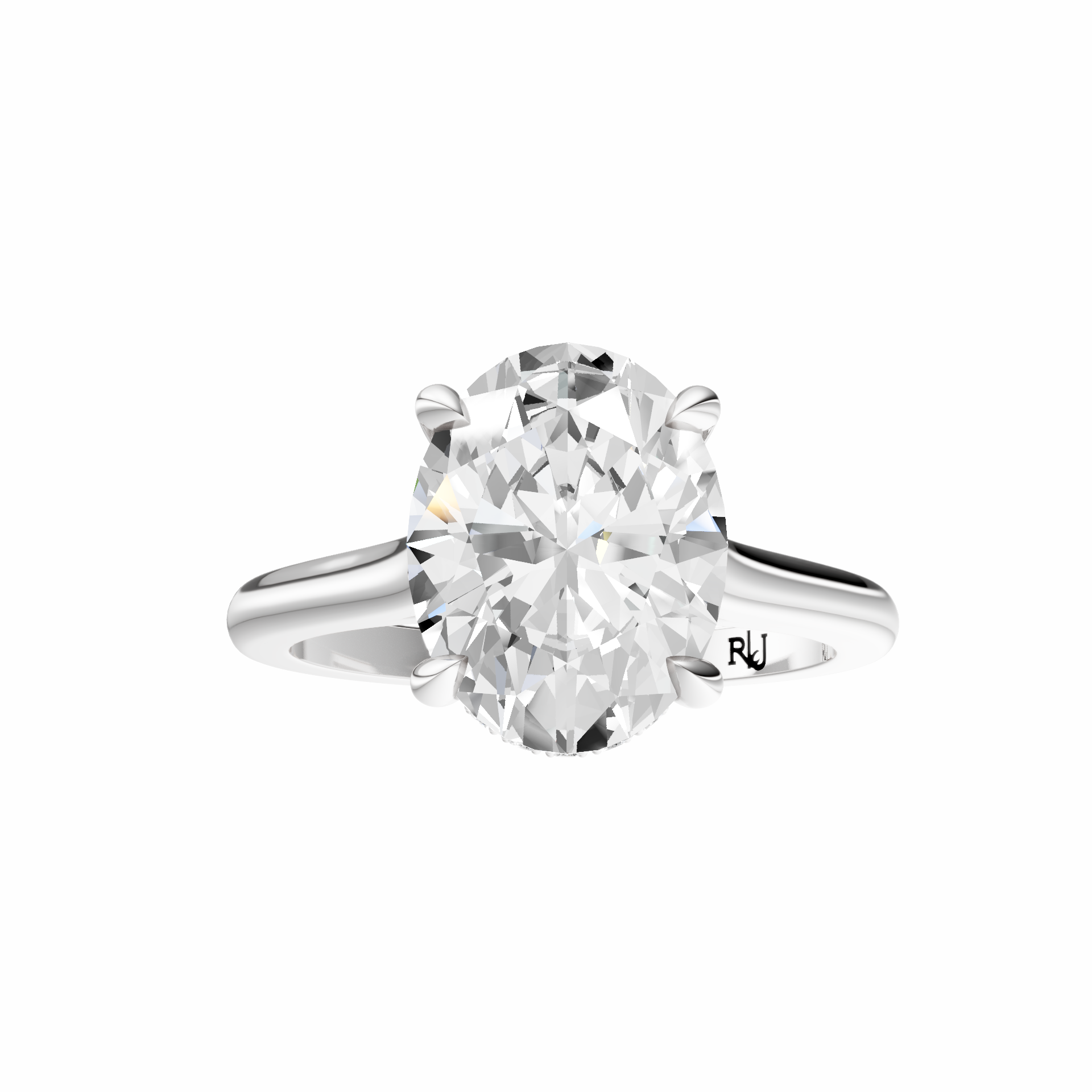 Oval Cathedral Elegant Signature Hidden Halo Setting – Raad Jewelers